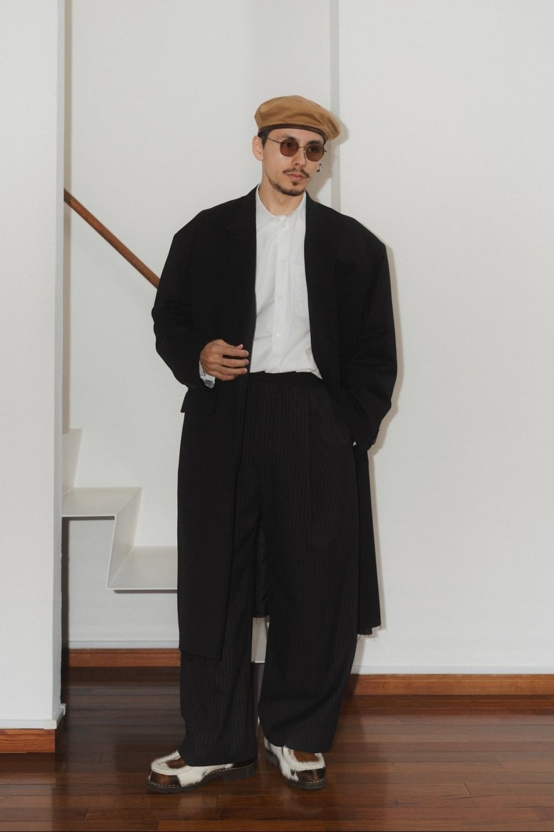 -high end- oversize long chester coat(unisex)/black | KNUTH MARF
