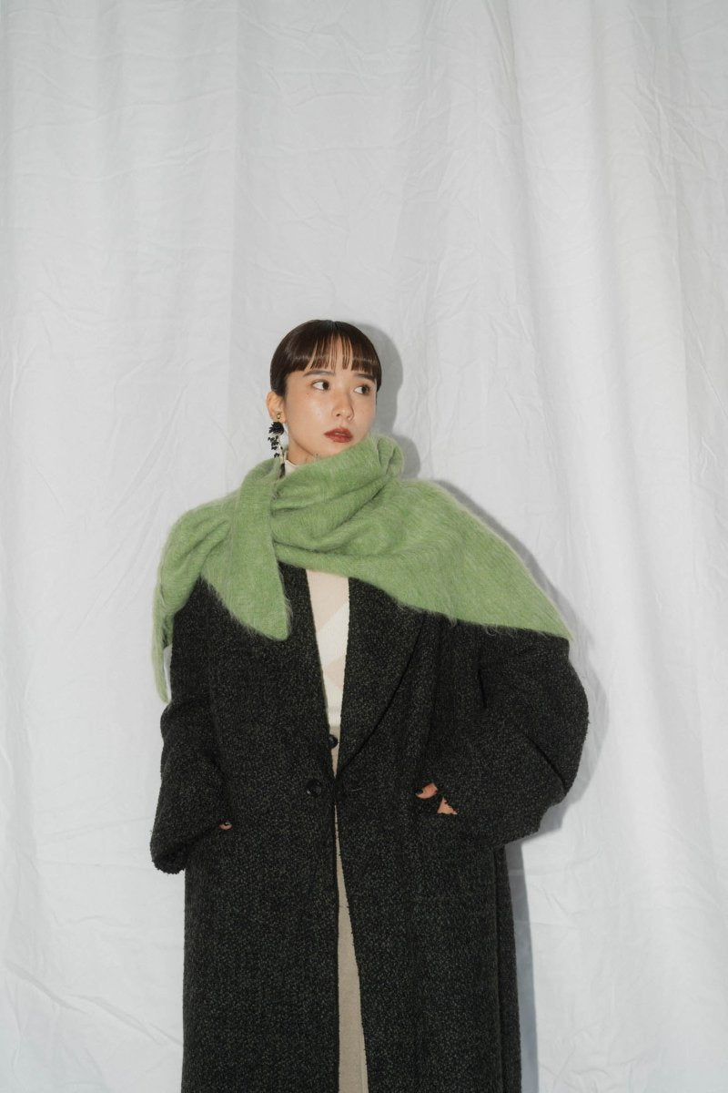 mohair triangle scarf/green | KNUTH MARF