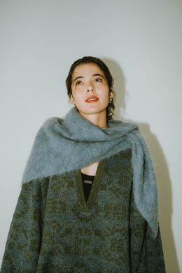 mohair triangle scarf/2color | KNUTH MARF